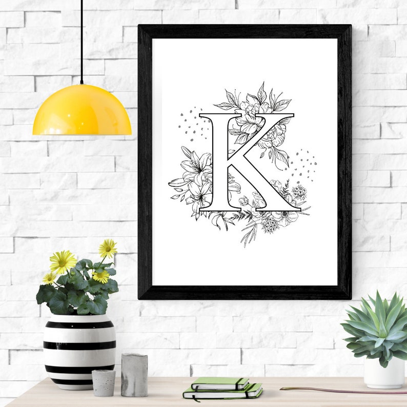 PRINTABLE Colouring Flower Alphabet Letters DIGITAL DOWNLOAD - Etsy UK