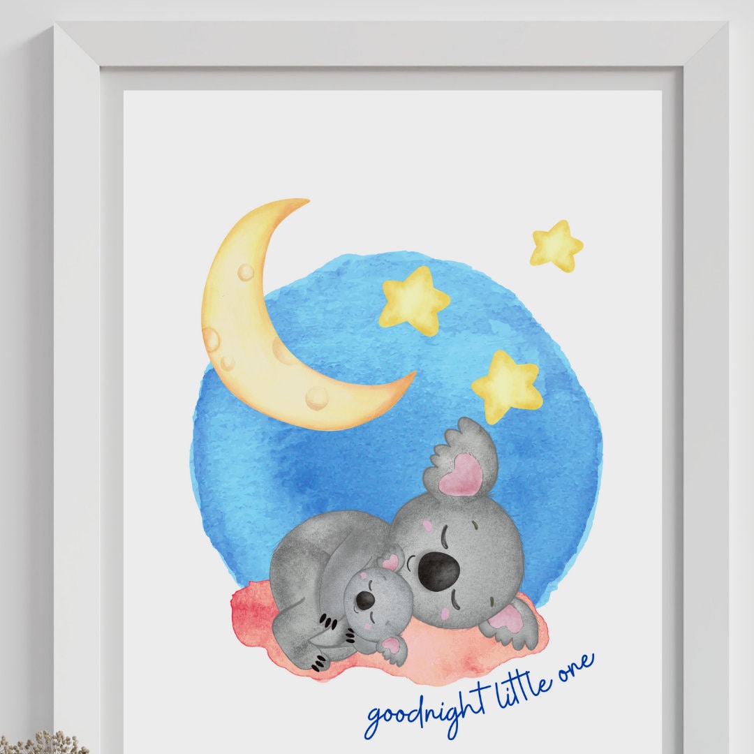 PRINTABLE Sleeping Rabbit Wall Art Nursery Room Decor DIGITAL - Etsy