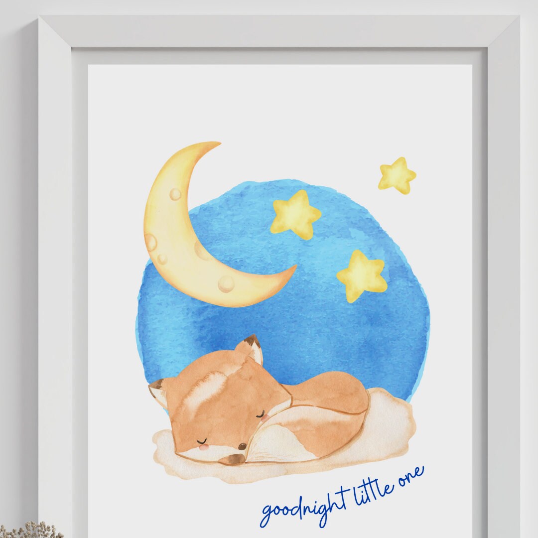PRINTABLE Sleeping Fox Wall Art Nursery Room Decor DIGITAL DOWNLOAD - Etsy