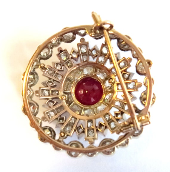Fabulous 18ct Gold & Silver Victorian Target Brooch -… - Gem