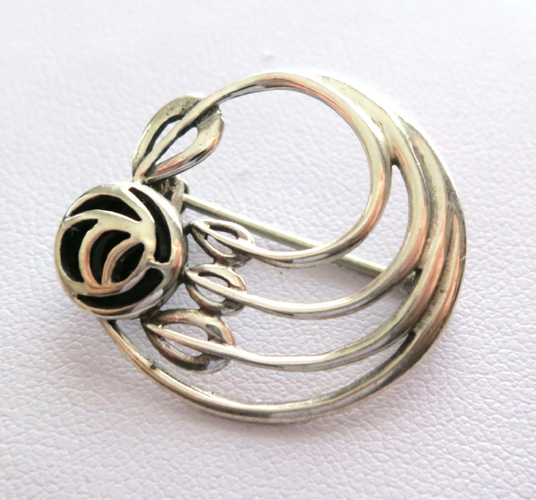 Sterling Silver Mackintosh Style Brooch by Kit Heath - Etsy