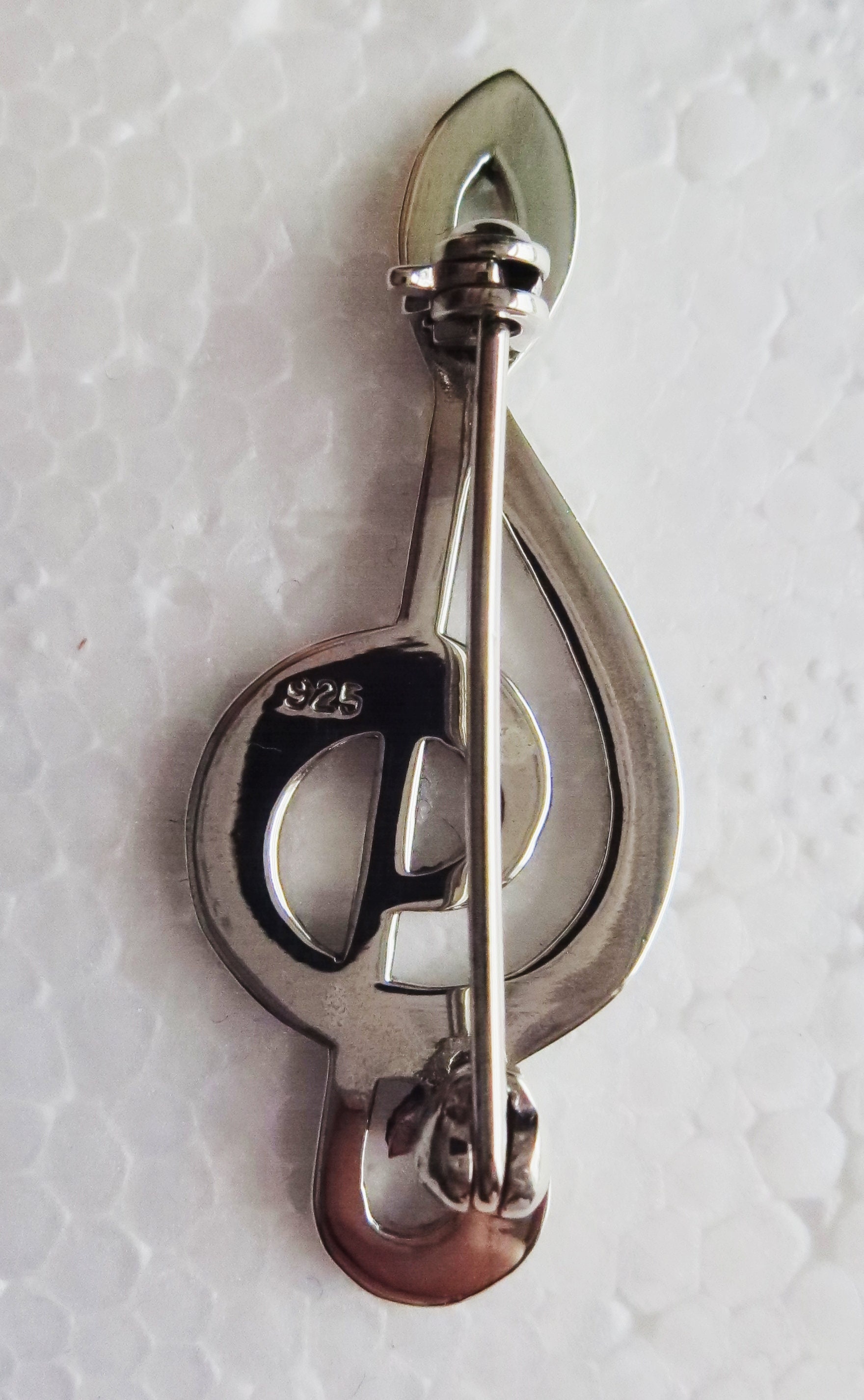 Sterling Silver Treble Clef Brooch Set With Marcasites - Etsy