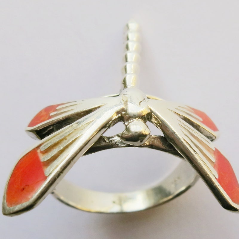 Silver Dragonfly Ring - Etsy