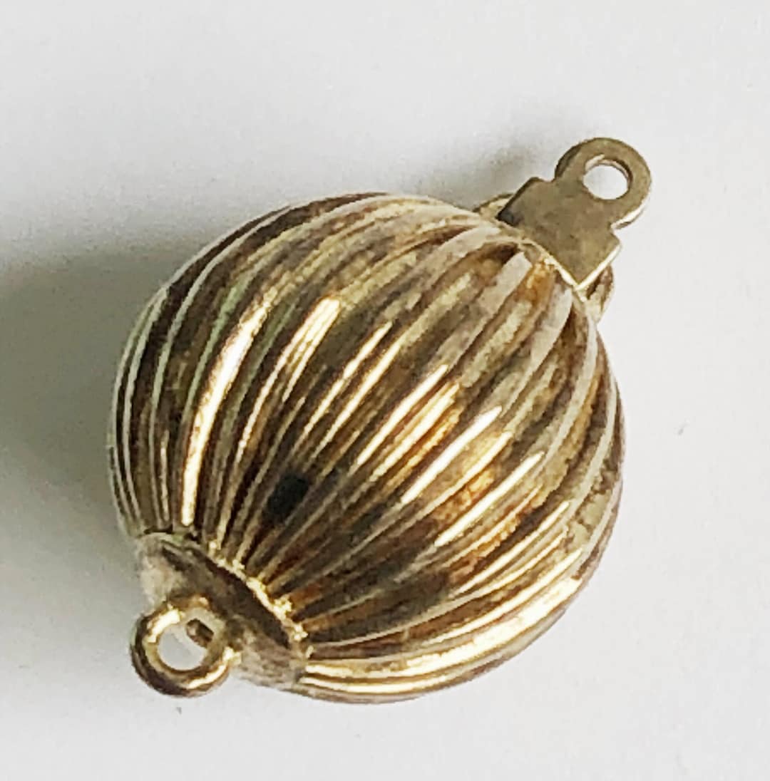 Gold Plated Sterling Silver Ball Clasp for Single Row Necklace - Etsy