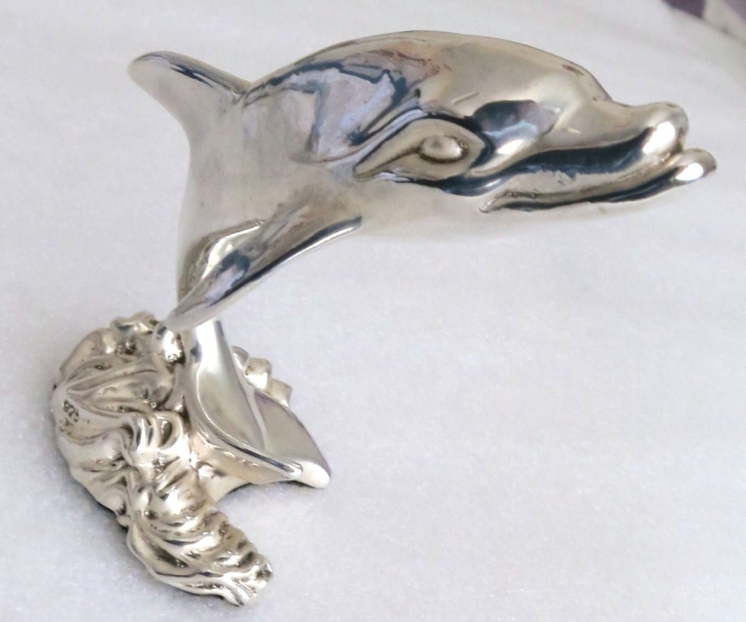 Free-standing Sterling Silver Dolphin Figurine - Etsy