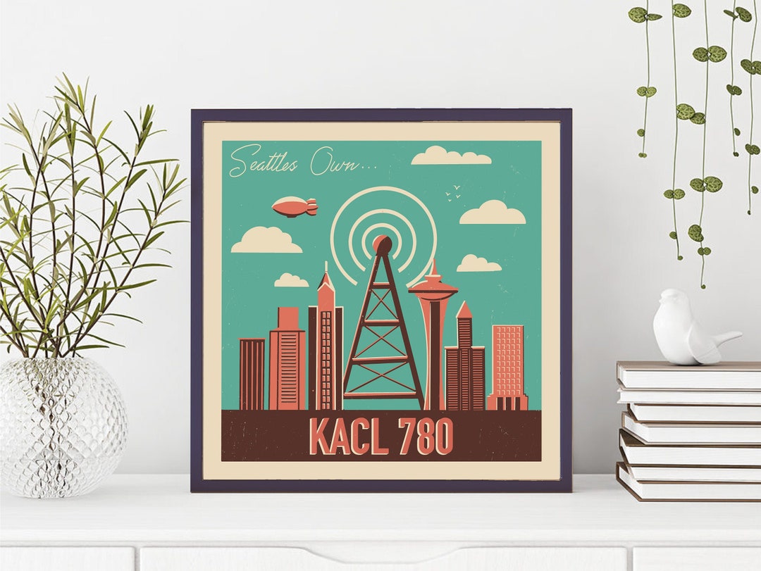 Frasier Print KACL Radio Square Print Mid Century - Etsy
