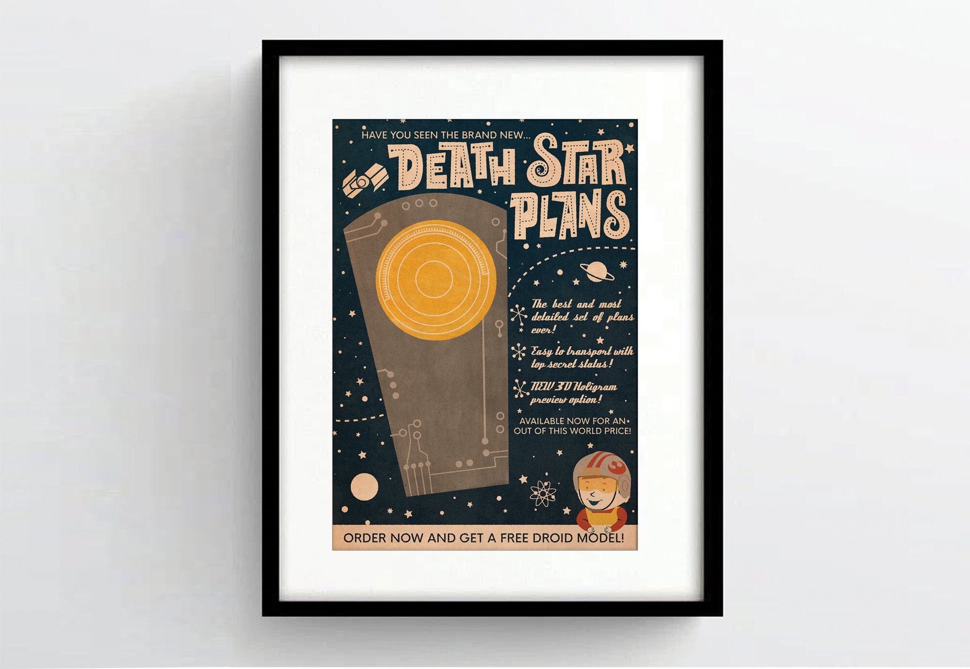Star Wars Death Star Plans Vintage Mid Century Style Advert - Etsy