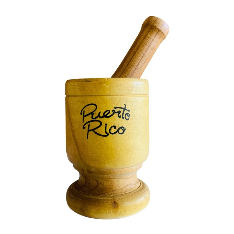 Medium Size Puerto Rico Wooden Motar & Pestler - Souvenirs Tamano ...