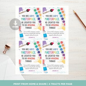 You Are God's Masterpiece, Printable Bible Verses Share Your Faith ...