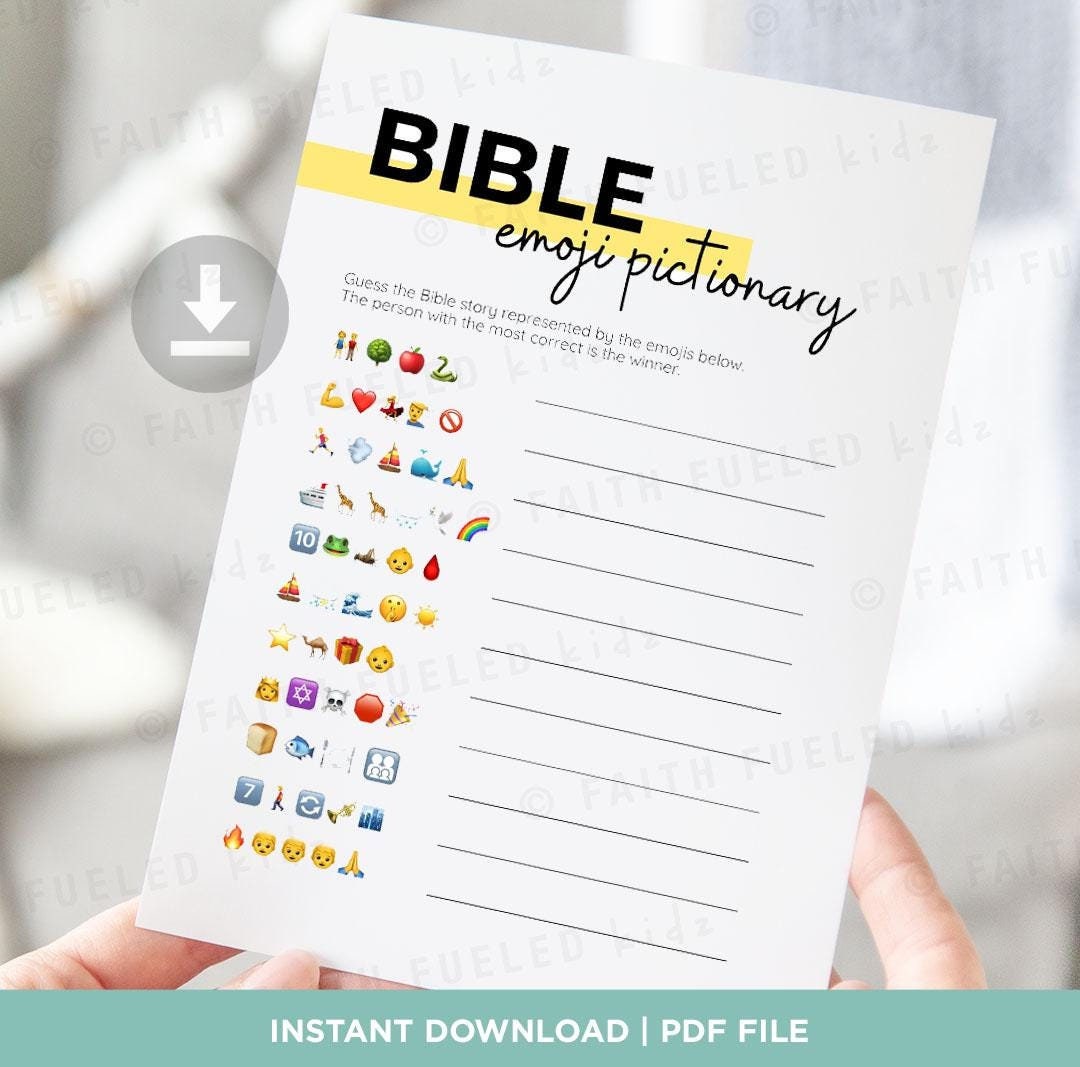 Bible Emoji Pictionary Game, Fun Bible Study Activity for Kids, Teens ...