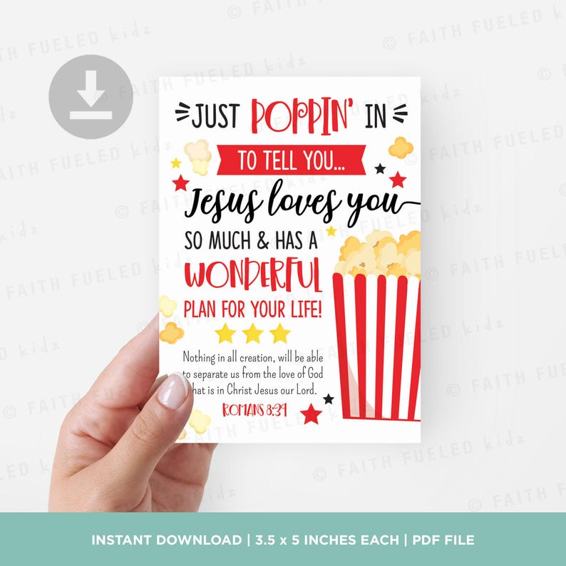 Just Poppin In, Scripture Encouragement Cards, Printable Bible Verses ...