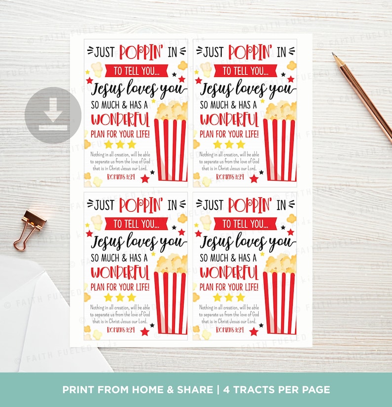 Just Poppin In, Scripture Encouragement Cards, Printable Bible Verses ...