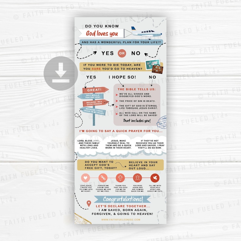 Salvation Tract Printable Gospel Tract Instant Download Evangelism ...