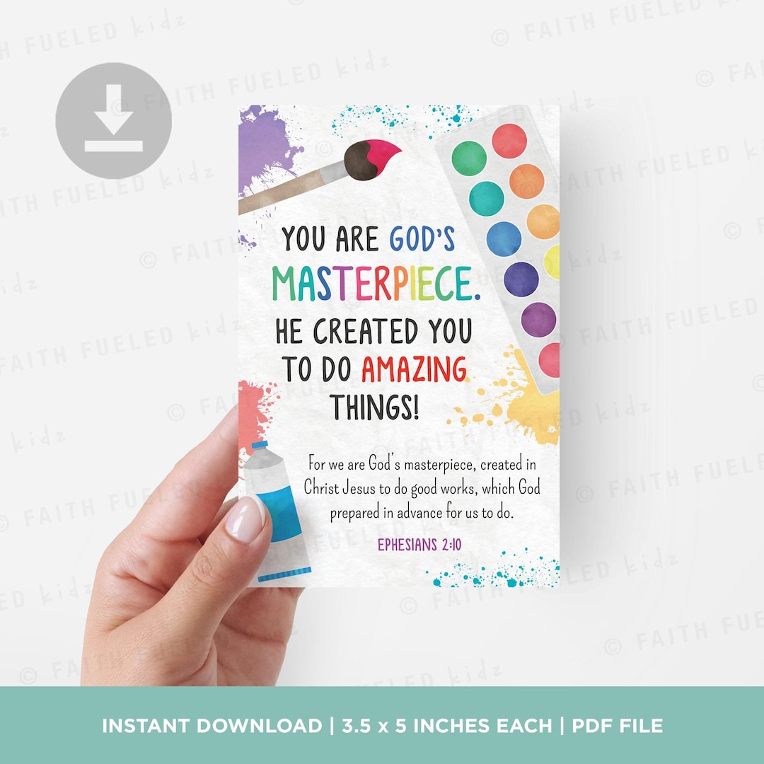 You Are God's Masterpiece, Printable Bible Verses Share Your Faith ...