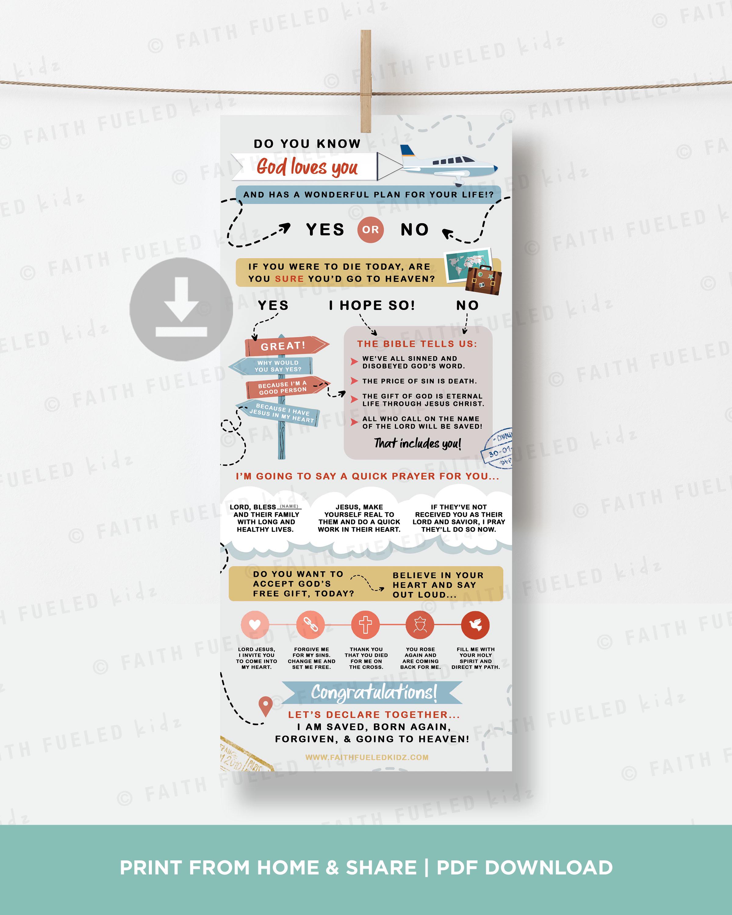 Salvation Tract Printable Gospel Tract Instant Download Evangelism ...