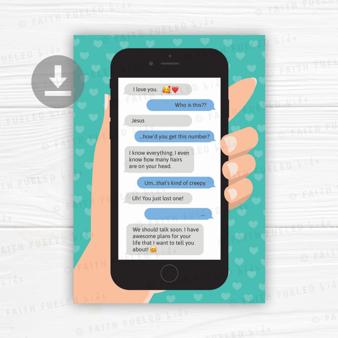 Jesus Text Message, Scripture Encouragement Cards, Printable Bible ...