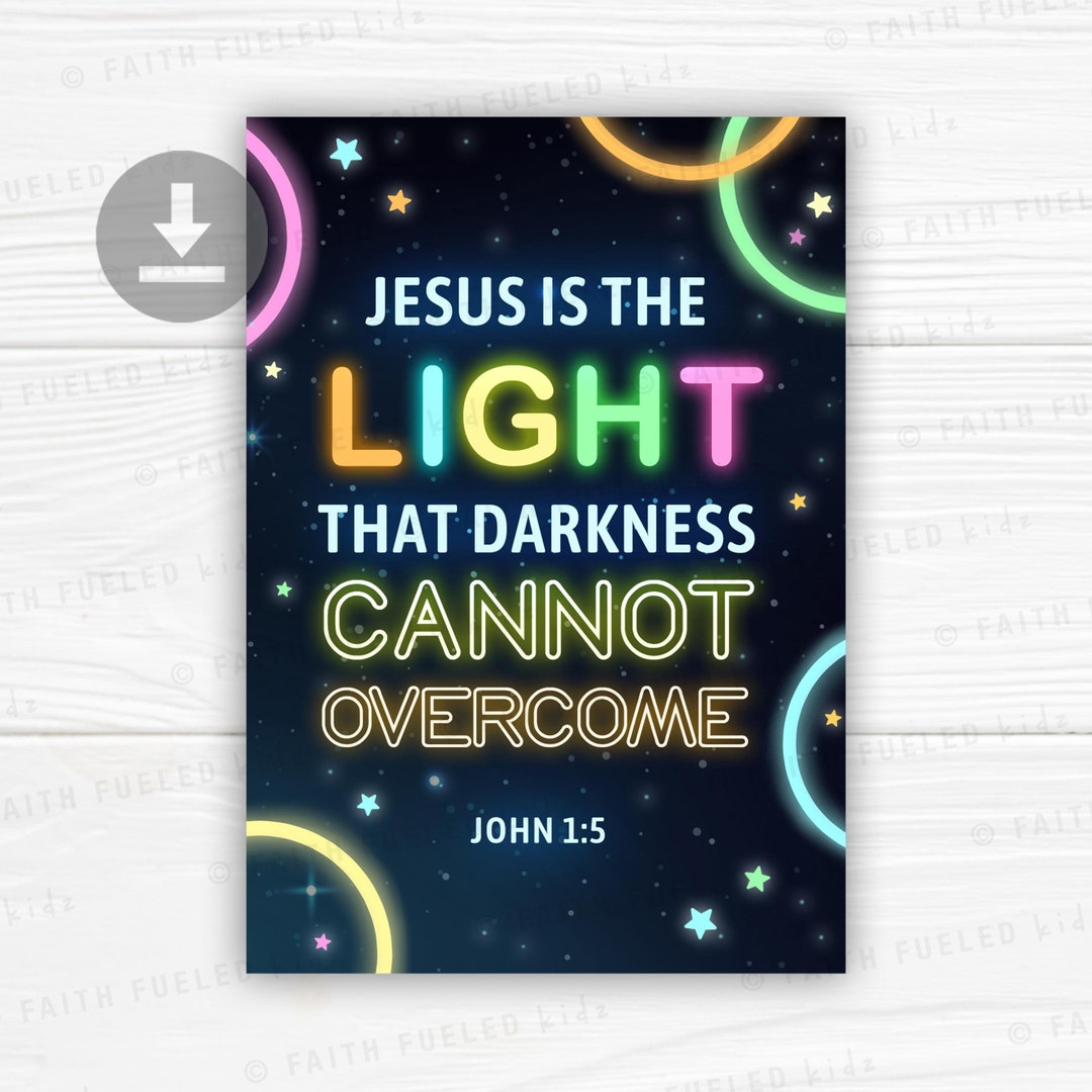 Jesus is the Light, Scripture Encouragement Cards, Printable Bible ...