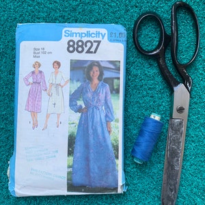 1970s Statement Sleeve Dress Pattern, True Vintage, Simplicity 8827 ...