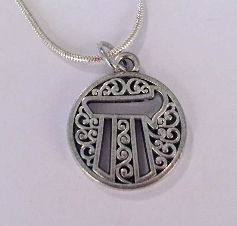 Silver Chai Necklace Round Filigree Pendant Hebrew Life - Etsy