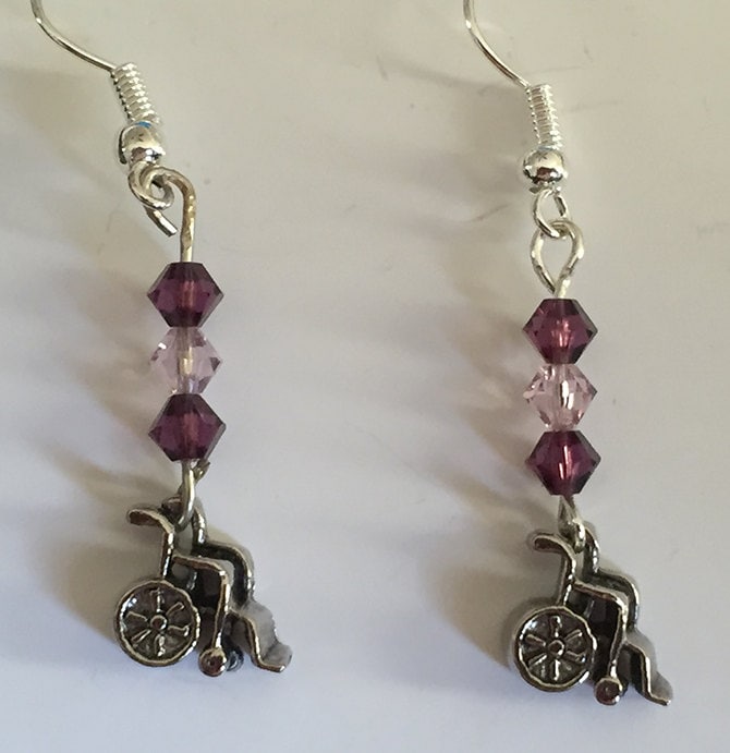 Antique Silver Wheelchair Earrings, Wheelchair Jewelry, Disability ...