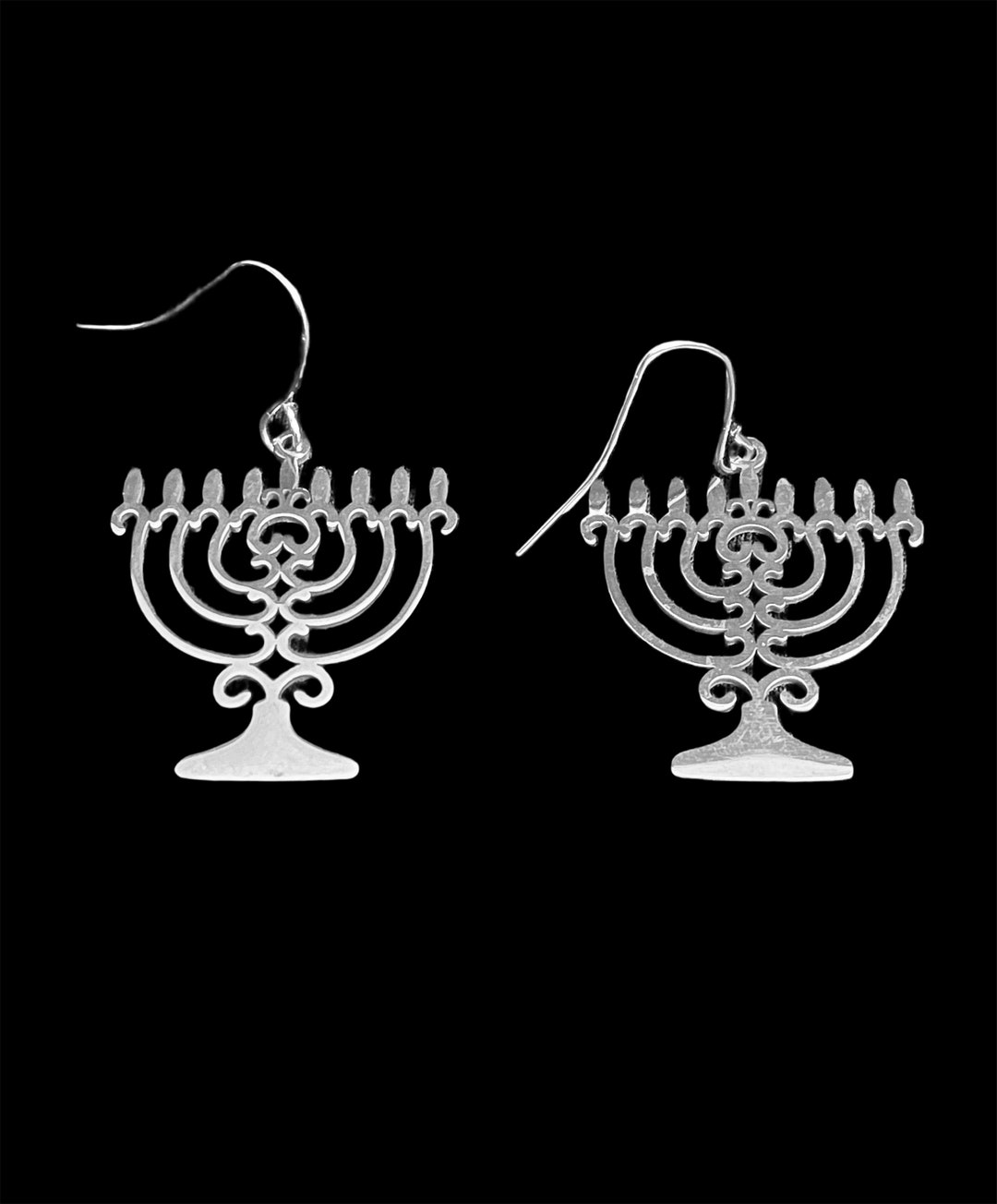 Silver Filigree Flat Menorah Earrings - Hanukkah Hanukiah - Why is This ...
