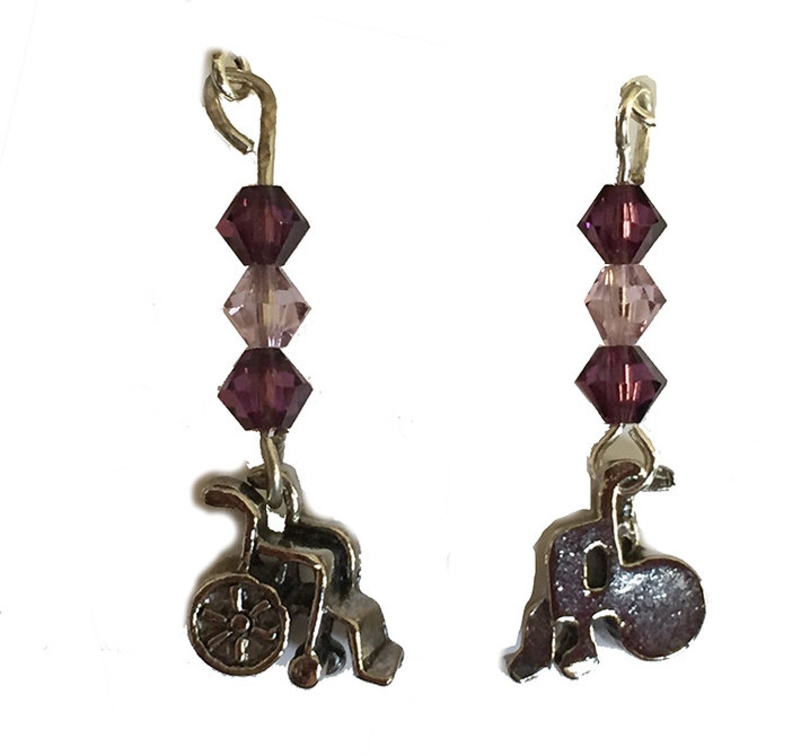 Antique Silver Wheelchair Earrings, Wheelchair Jewelry, Disability ...