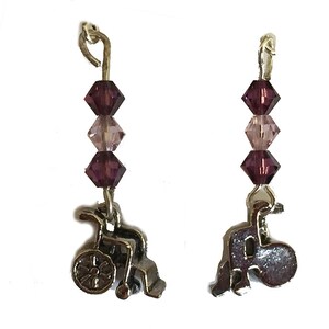 Antique Silver Wheelchair Earrings, Wheelchair Jewelry, Disability ...