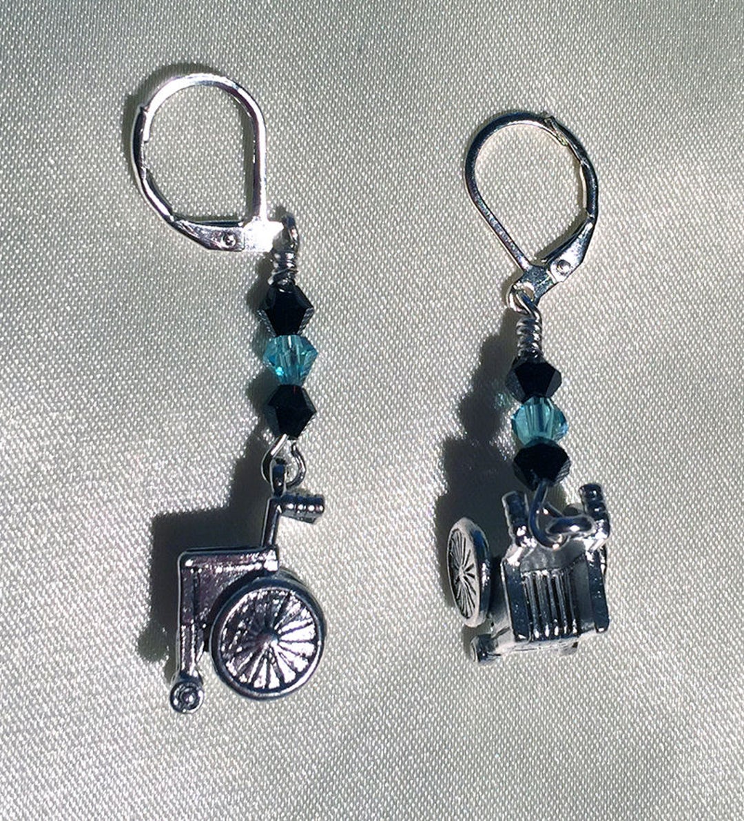 Antique Silver Wheelchair Earrings - Wheelchair Jewelry - Disability ...
