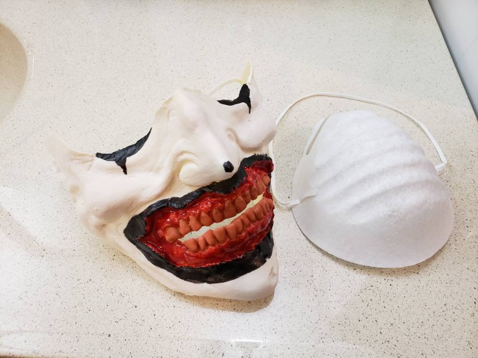 Creepy Terrifier Art The Clown Face Mask & Mouth Cover Latex | Etsy