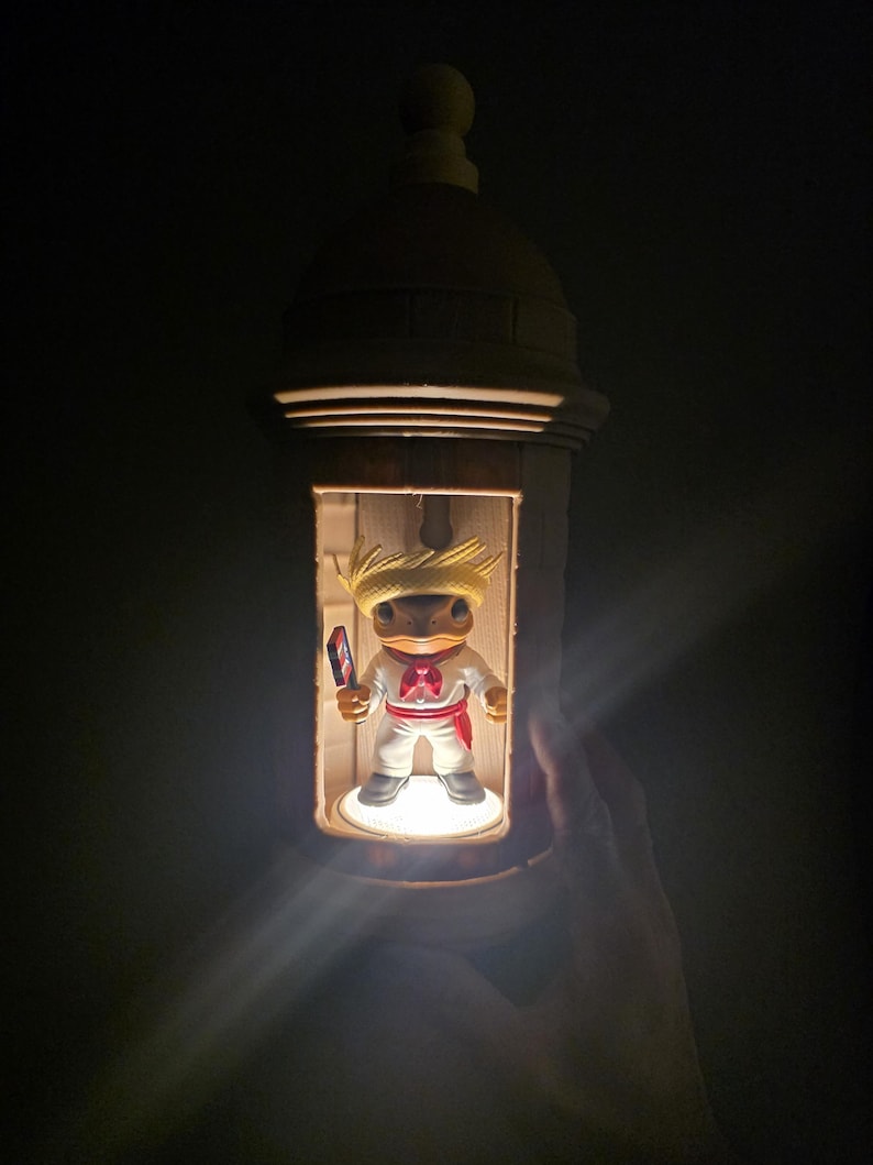 Puerto Rico Table Top Garita Coquí Figure Display With Light & Real ...