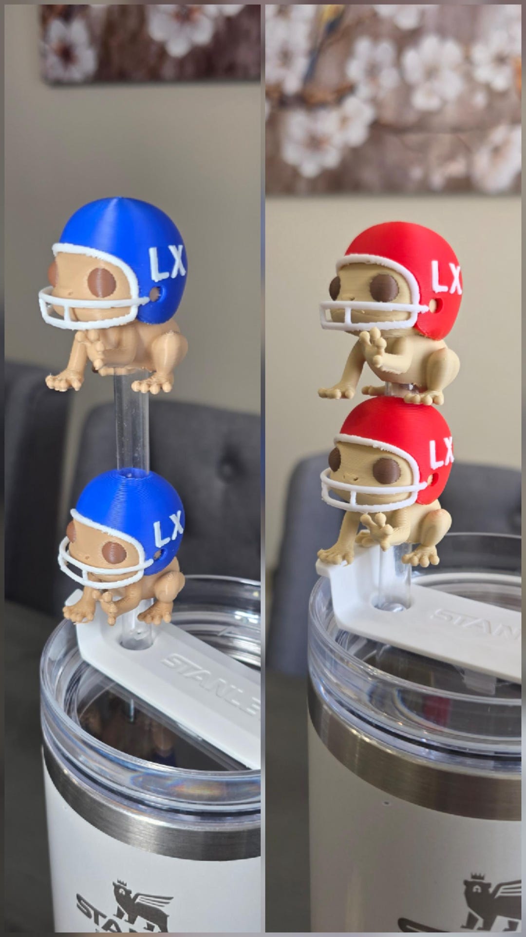 Benito Bowl LX Coquí Frog Wearing a Football Helmet 3D Straw Topper or ...