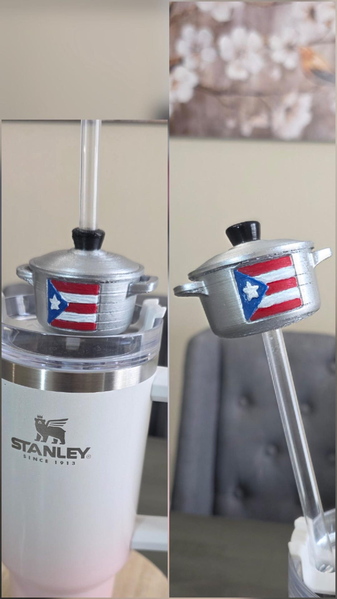 Puerto Rico Caldero Straw Charm & Straw Cover Topper | 3D Printed ...