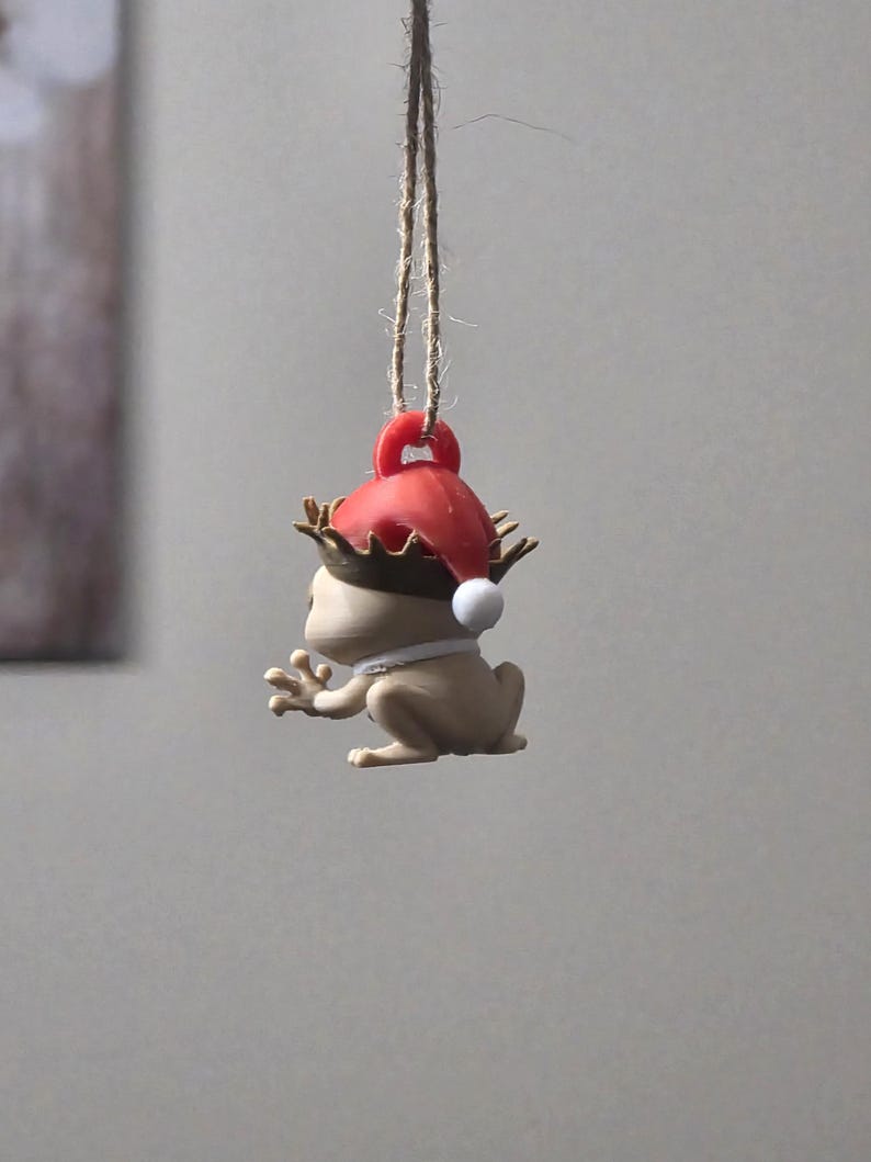 Puerto Rico Coquí With Pava & Santa Hat Ornament | Tree Accessory ...