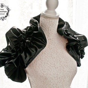 Black Pvc/vinyl Ruffle Shrug/bolero-gothic Bolero-burlesque Shrug ...