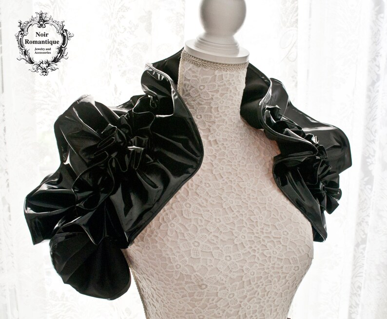 Black Pvc/vinyl Ruffle Shrug/bolero-gothic Bolero-burlesque - Etsy