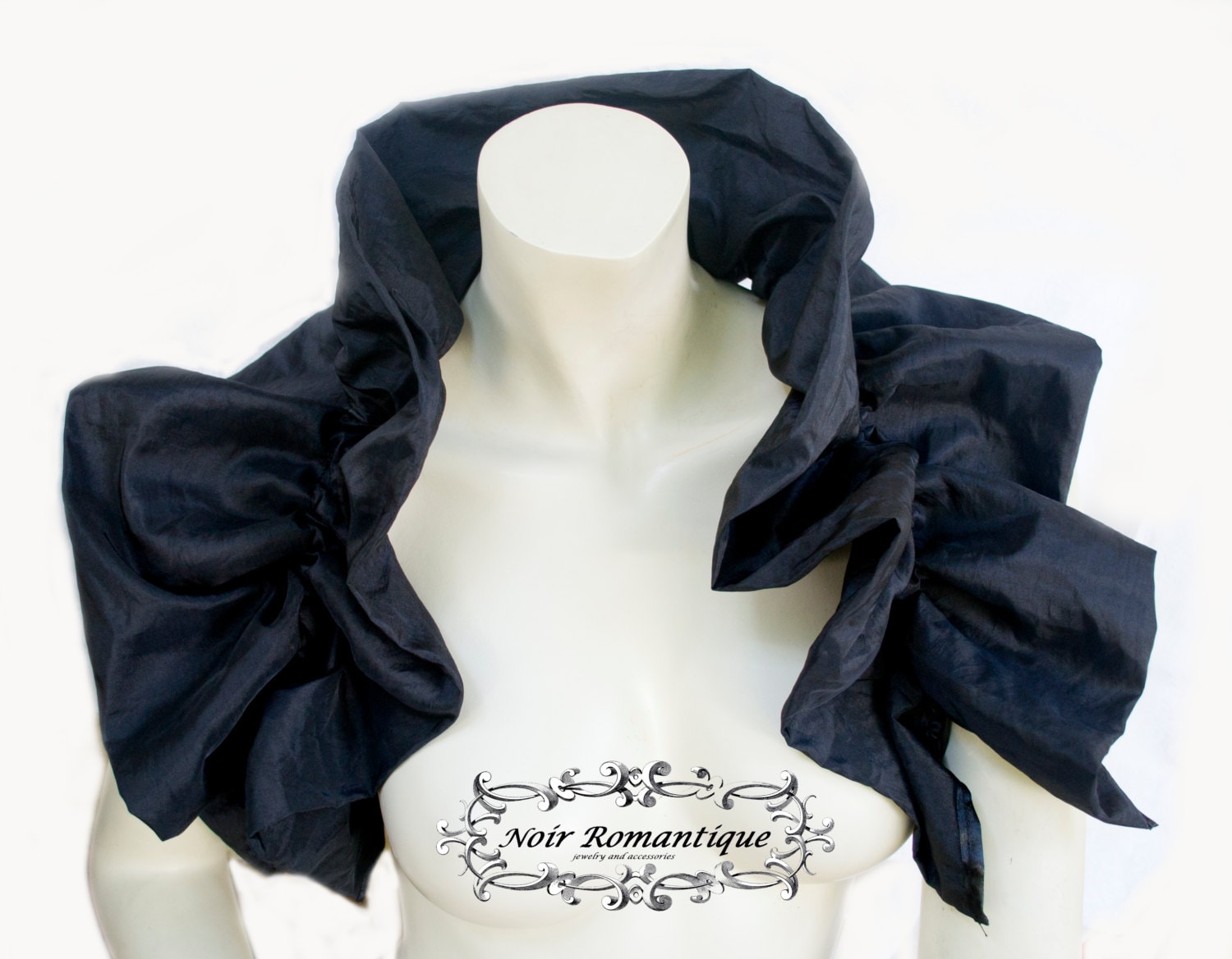 Black Taffeta Bolero /shrug-gothic Bolero-gothic Shrug-ruffle | Etsy