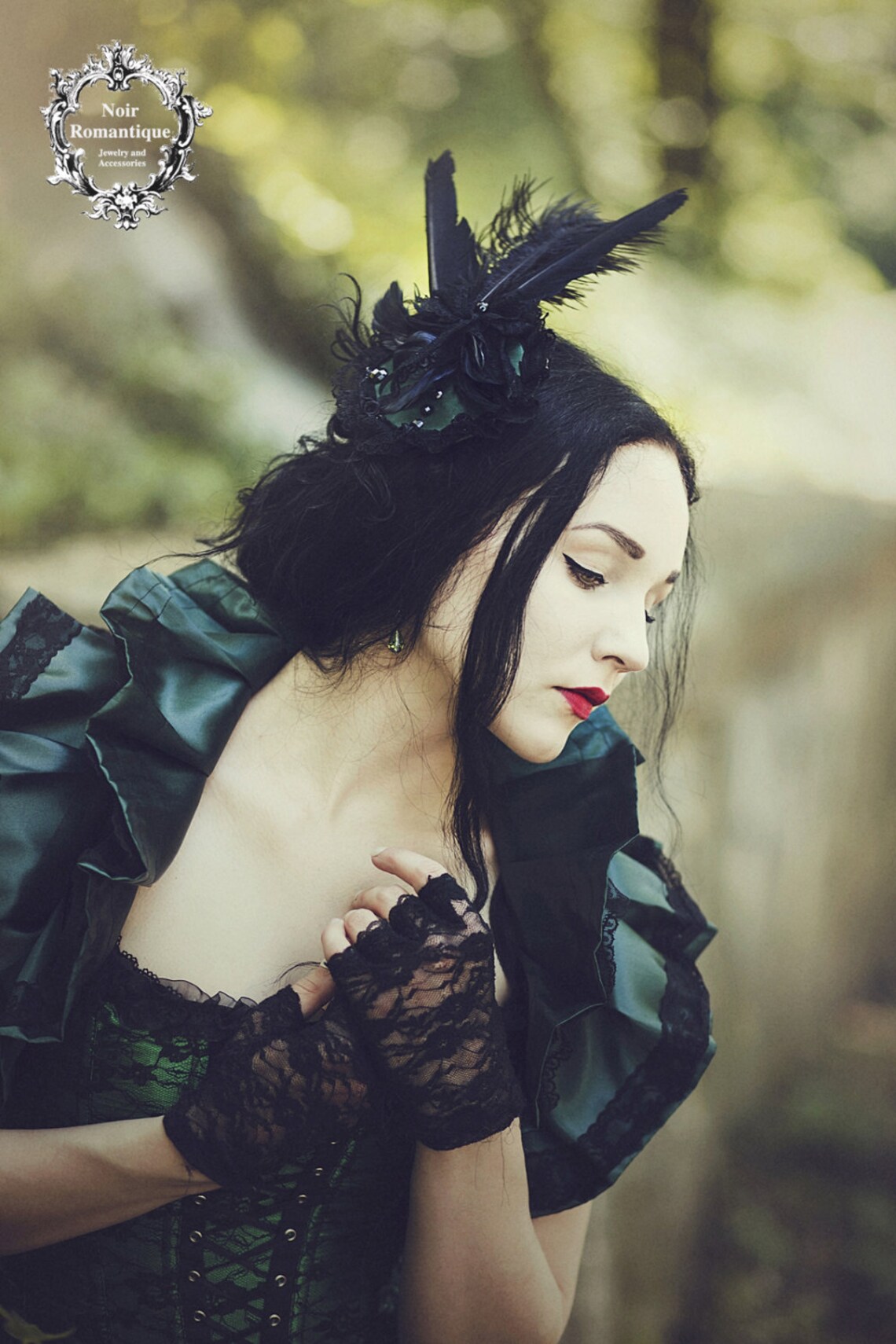 Satin Cypress Rococo Fascinator-gothic Headpiece-victorian Fascinator ...