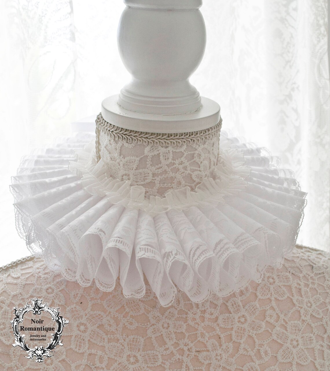 White Lace Elizabethan Ruff Collar elizabethan Ruff-ruff - Etsy