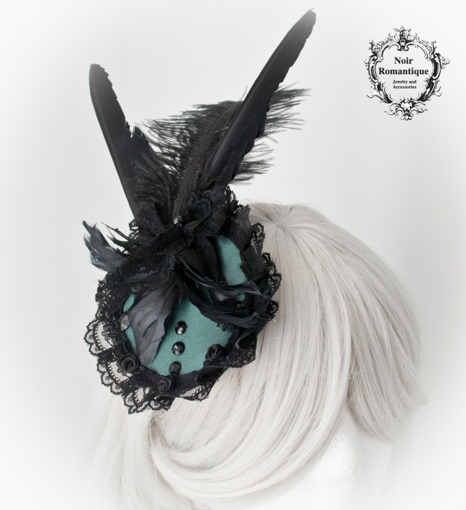 Satin Cypress Rococo Fascinator-gothic Headpiece-victorian | Etsy