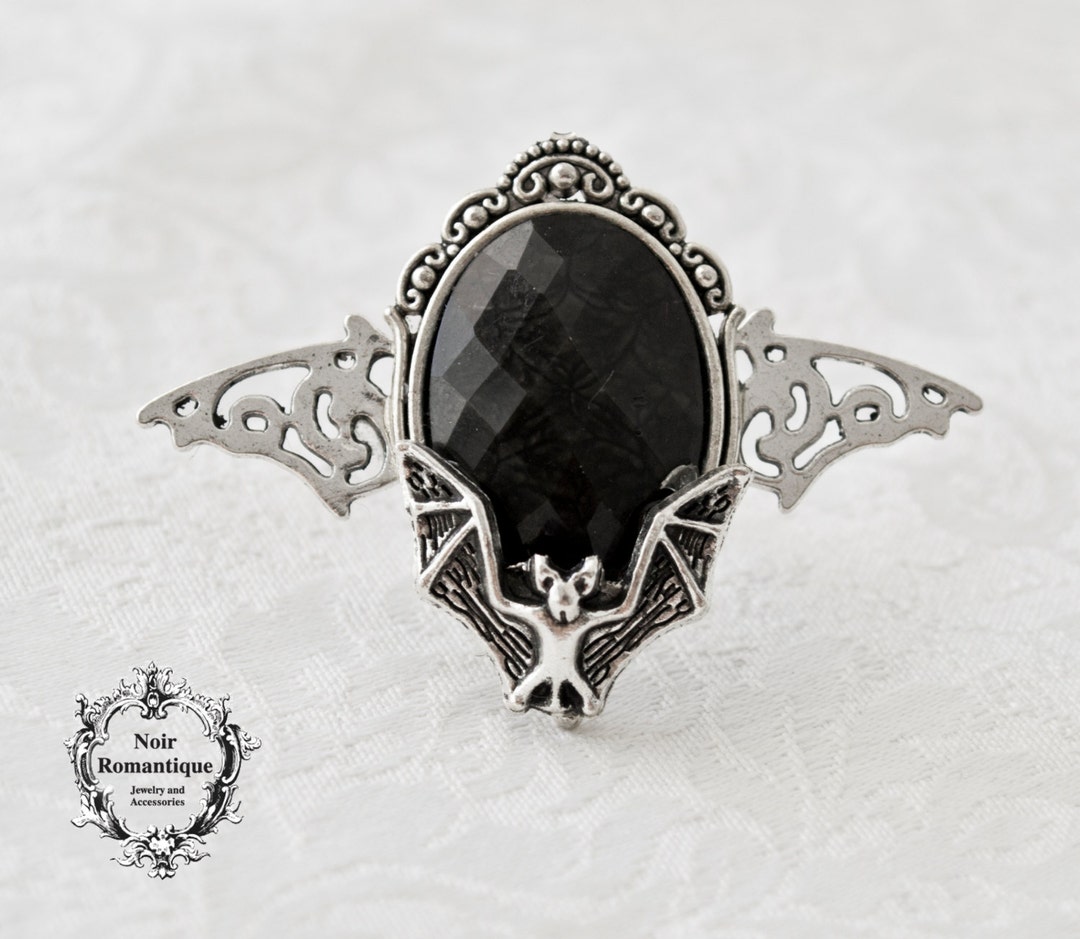 Silver Bat Cameo Ring-gothic Ring-bat Rng-gthic Jewelry-spooky ...