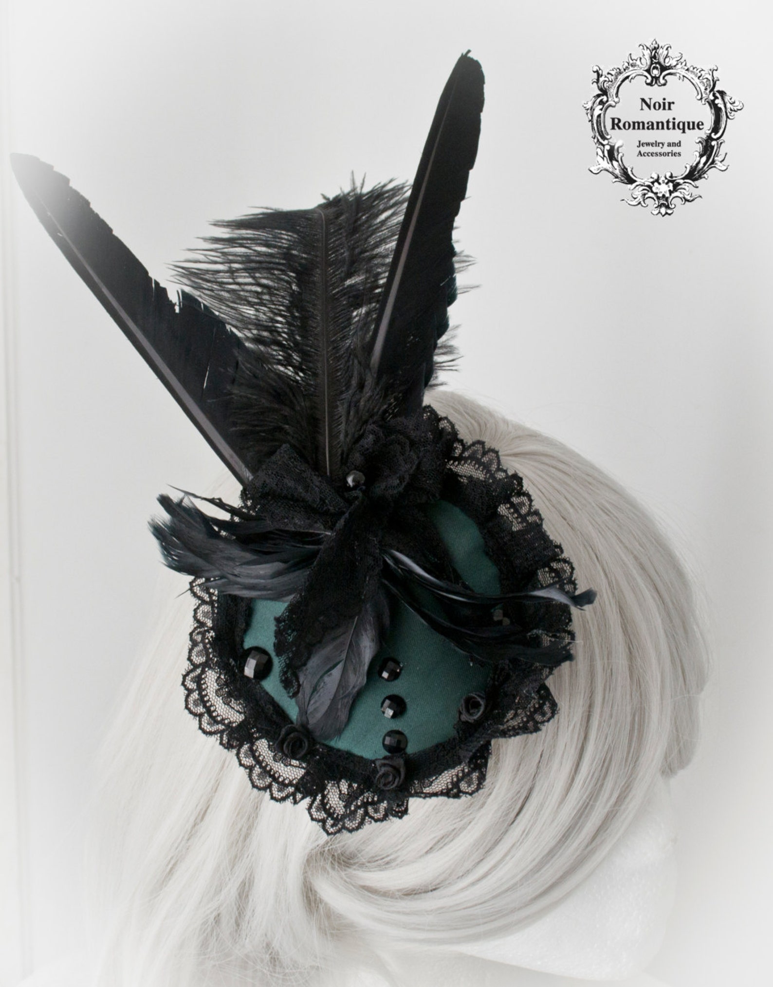 Satin Cypress Rococo Fascinator-gothic Headpiece-victorian - Etsy