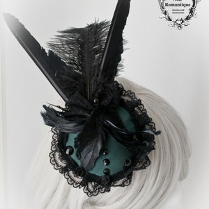 Satin Cypress Rococo Fascinator-gothic Headpiece-victorian Fascinator ...