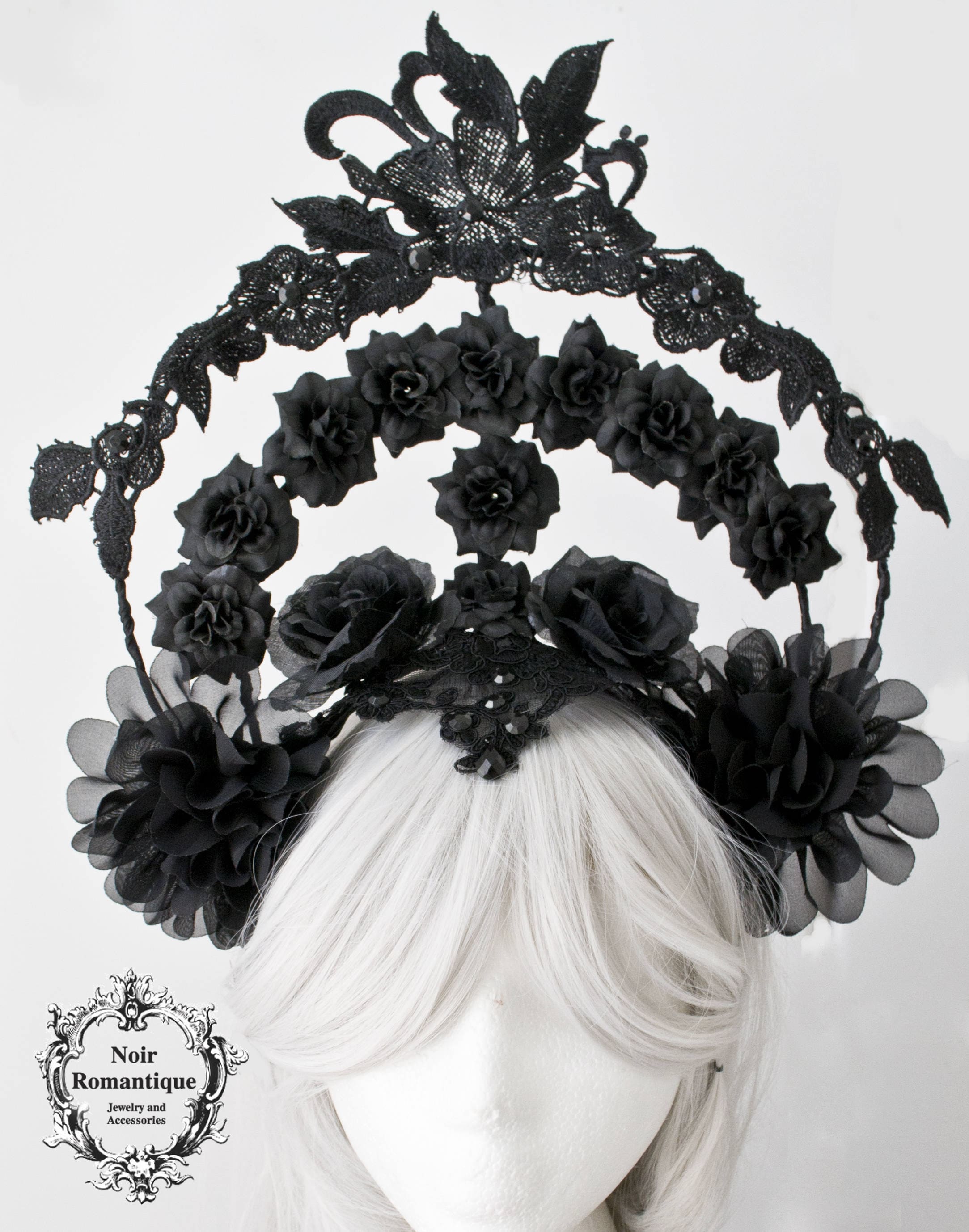Lilith Headpiece-haute Gothic Headband-flower Headpiece-flower - Etsy UK