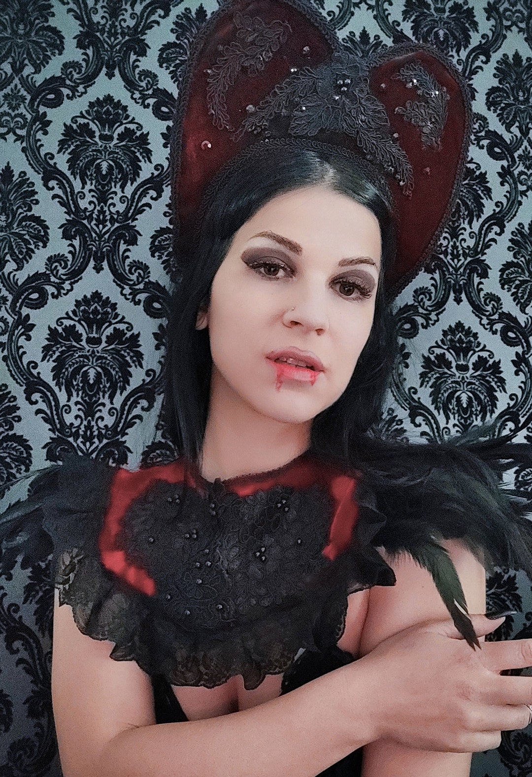 Bloodlust Set-gothic Kokoshnik and Collar - Etsy