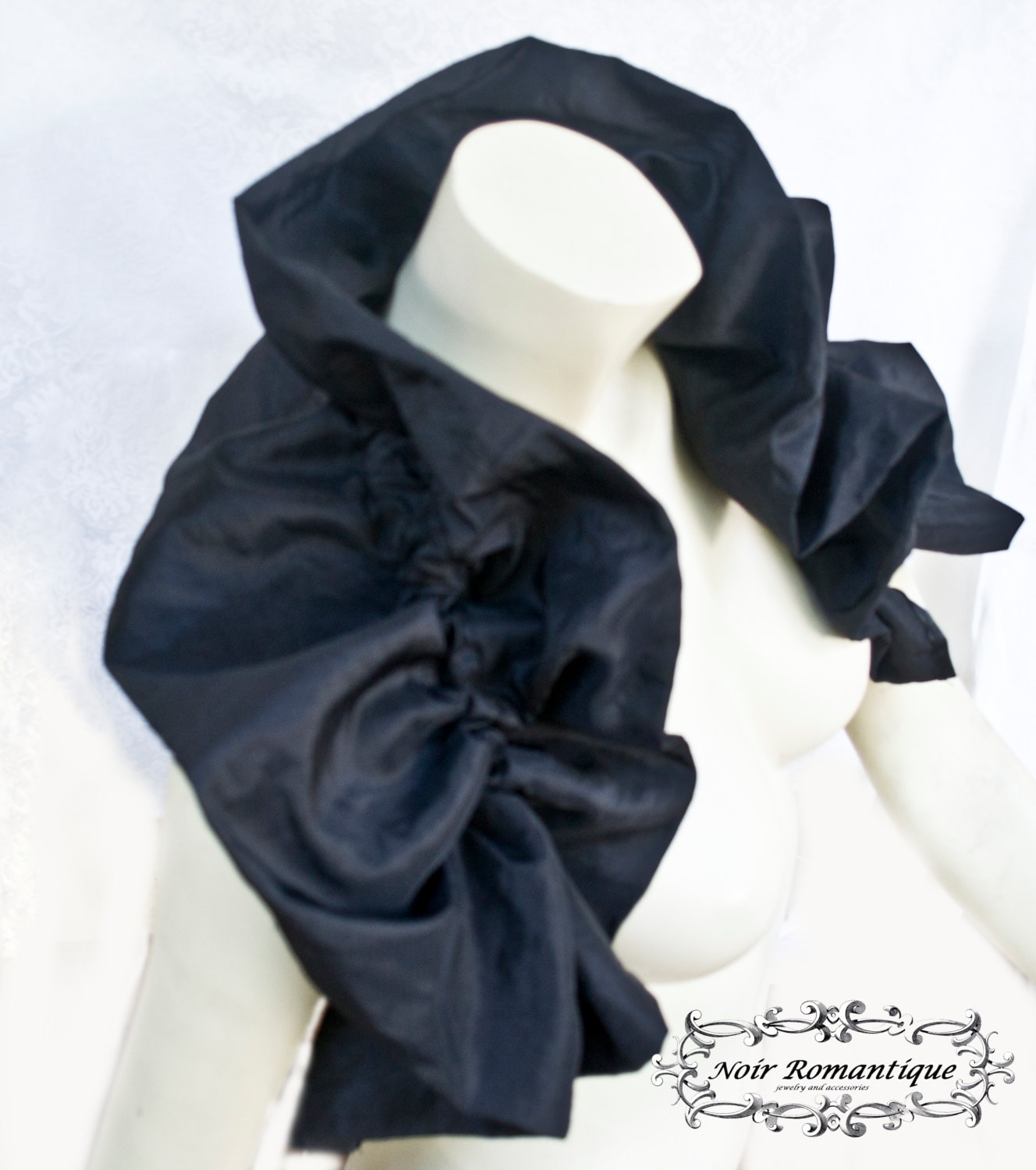 Black Taffeta Bolero /shrug-gothic Bolero-gothic Shrug-ruffle | Etsy