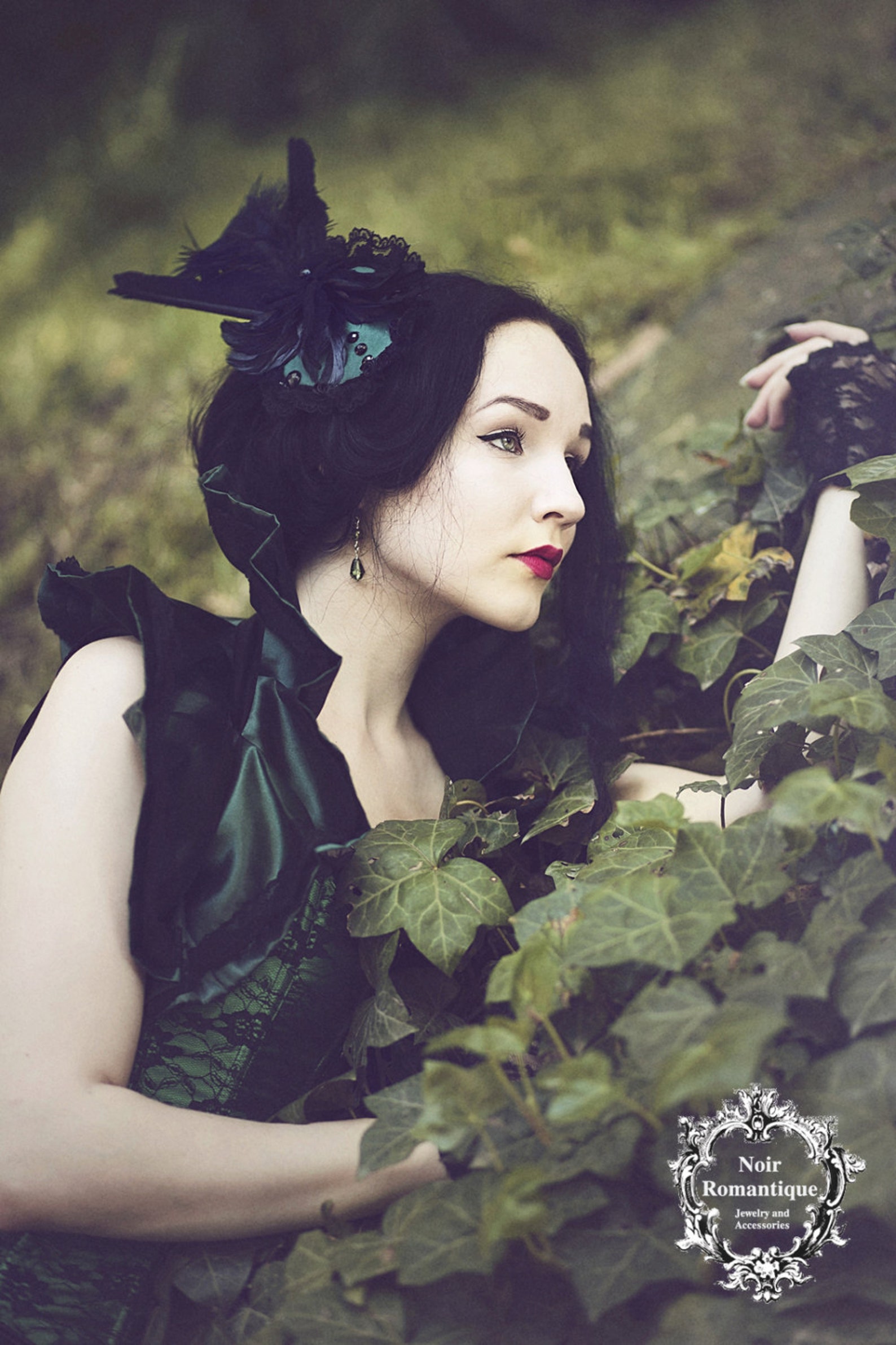 Satin Cypress Rococo Fascinator-gothic Headpiece-victorian - Etsy