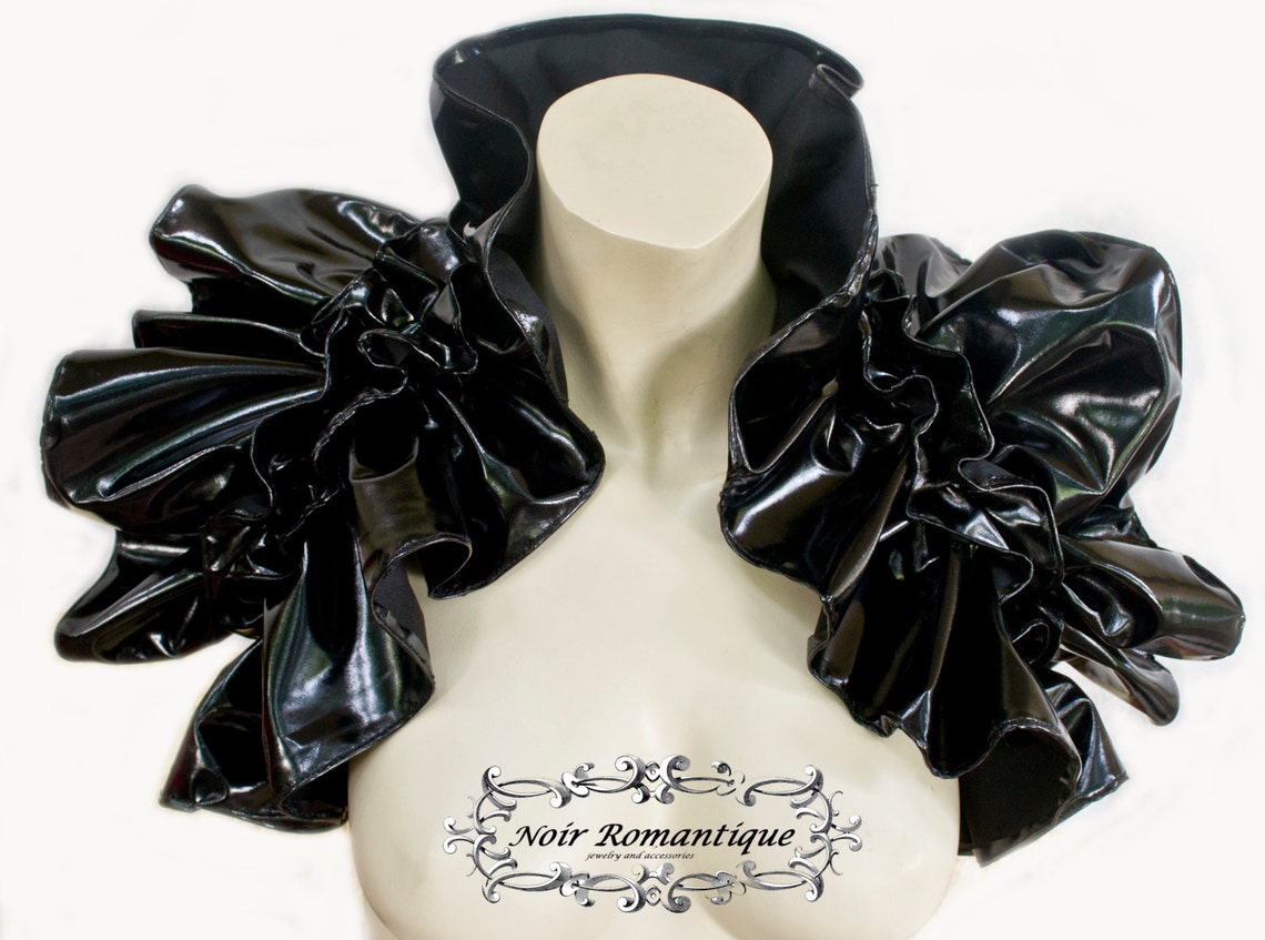Black Pvc/vinyl Ruffle Shrug/bolero-gothic Bolero-burlesque - Etsy