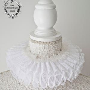 White Lace Elizabethan Ruff Collar -elizabethan Ruff-ruff Collar ...