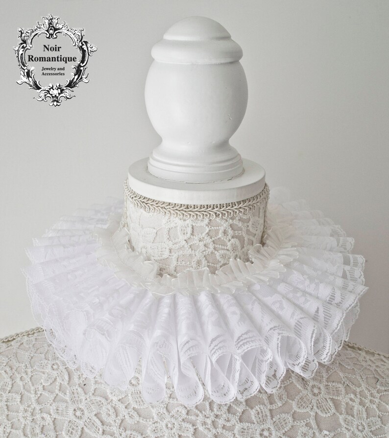 White Lace Elizabethan Ruff Collar elizabethan Ruff-ruff - Etsy