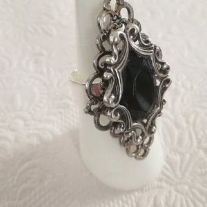 Silver Ornate Gothic Ring-gothic Adjustable Ring-silver Ring | Etsy